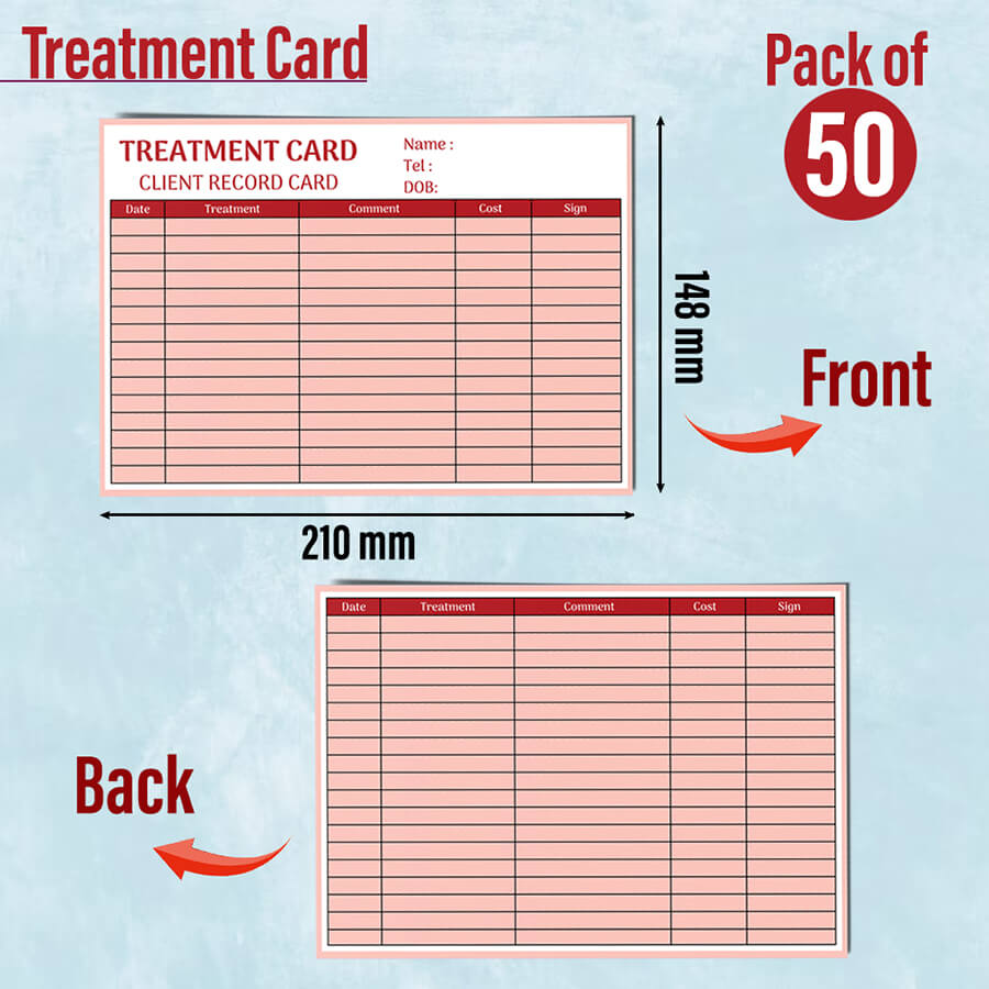 Treatment Card - A5/Client Record/Client Record Cards/Cards/Generic ...