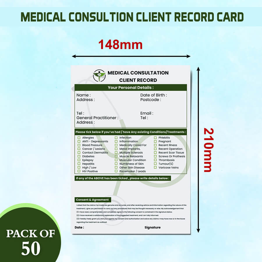 Medical Consultation Client Record Card – Packwith