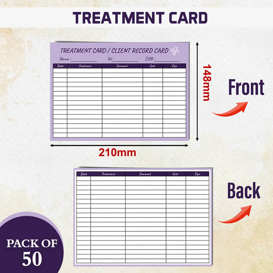Treatment Card - A5/Client Record/Client Record Cards/Cards/Generic ...