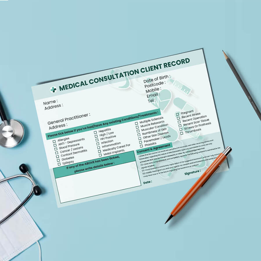 Medical Consultation Client Record Card – Packwith